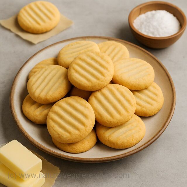 Irresistible Eggless Butter Biscuits | 3-Ingredient Cookie Delight | Natural Veggie Recipes