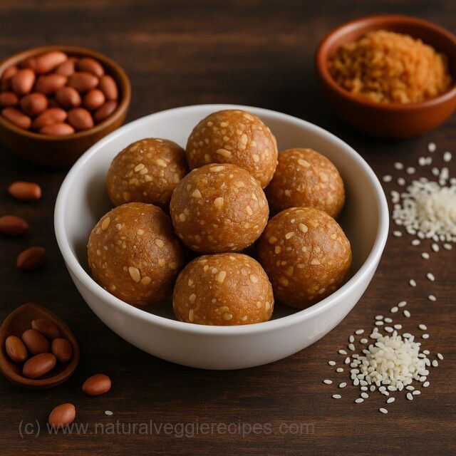 Shenga Unde – Maharashtrian Peanut Ladoo with Jaggery | Natural Veggie ...