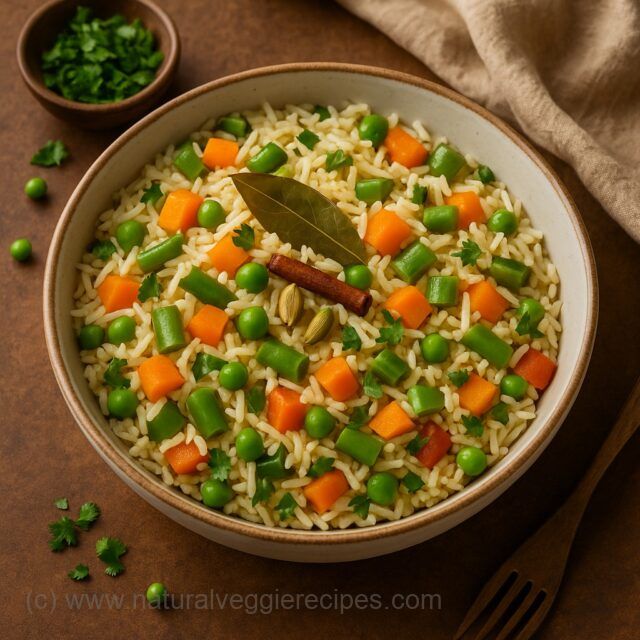 Quick One Pot Vegetable Rice Recipe | Natural Veggie Recipes