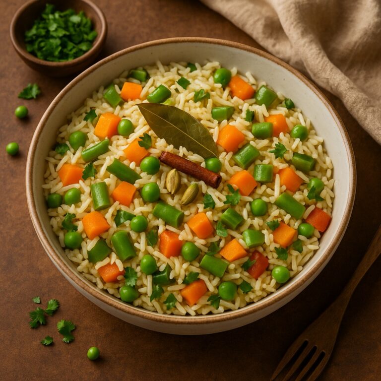 Quick One Pot Vegetable Rice Recipe | Natural Veggie Recipes